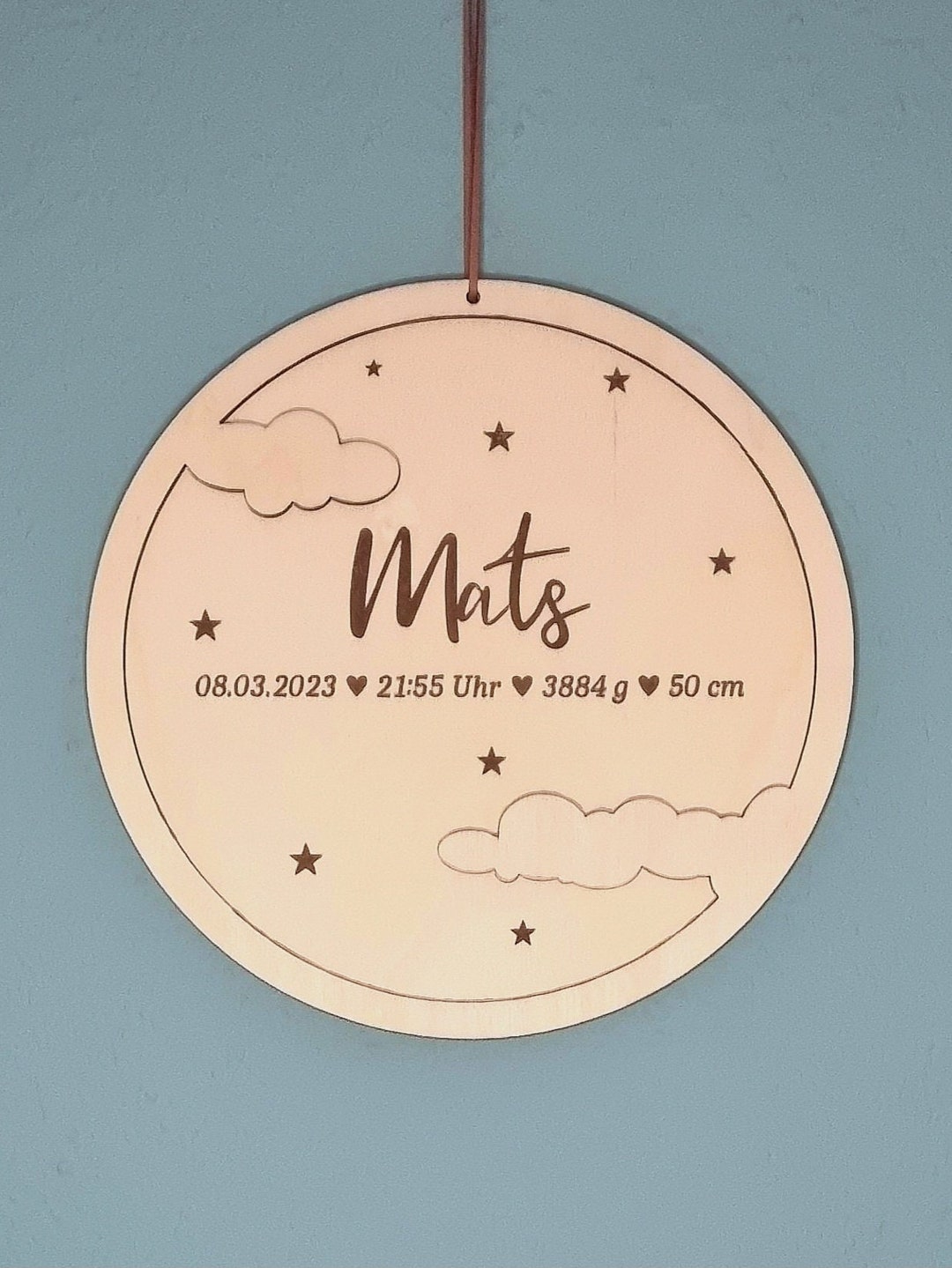 Nameplate "starry Sky" | Children's Room | Baby's Room | Initials ...