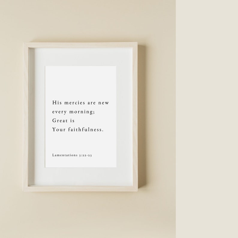 Lamentations 3:22-23 | His Mercies Are New Every Morning, Great is Your ...
