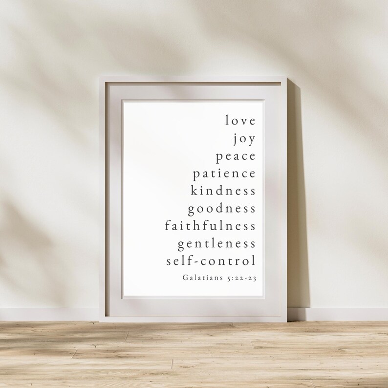 Galatians 5:22-23, Fruit of the Spirit, Love Joy Peace, Bible Verse ...