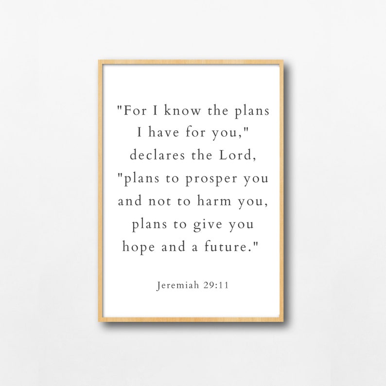 Jeremiah 29:11, for I Know the Plans I Have for You, Scripture Verse ...
