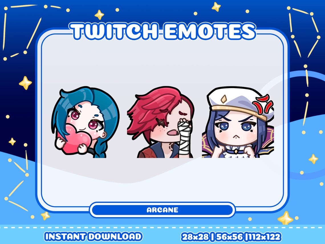 Arcane Twitch Pack | Jinx | Cait Caitlyn | Vi | League of Legends Cute ...