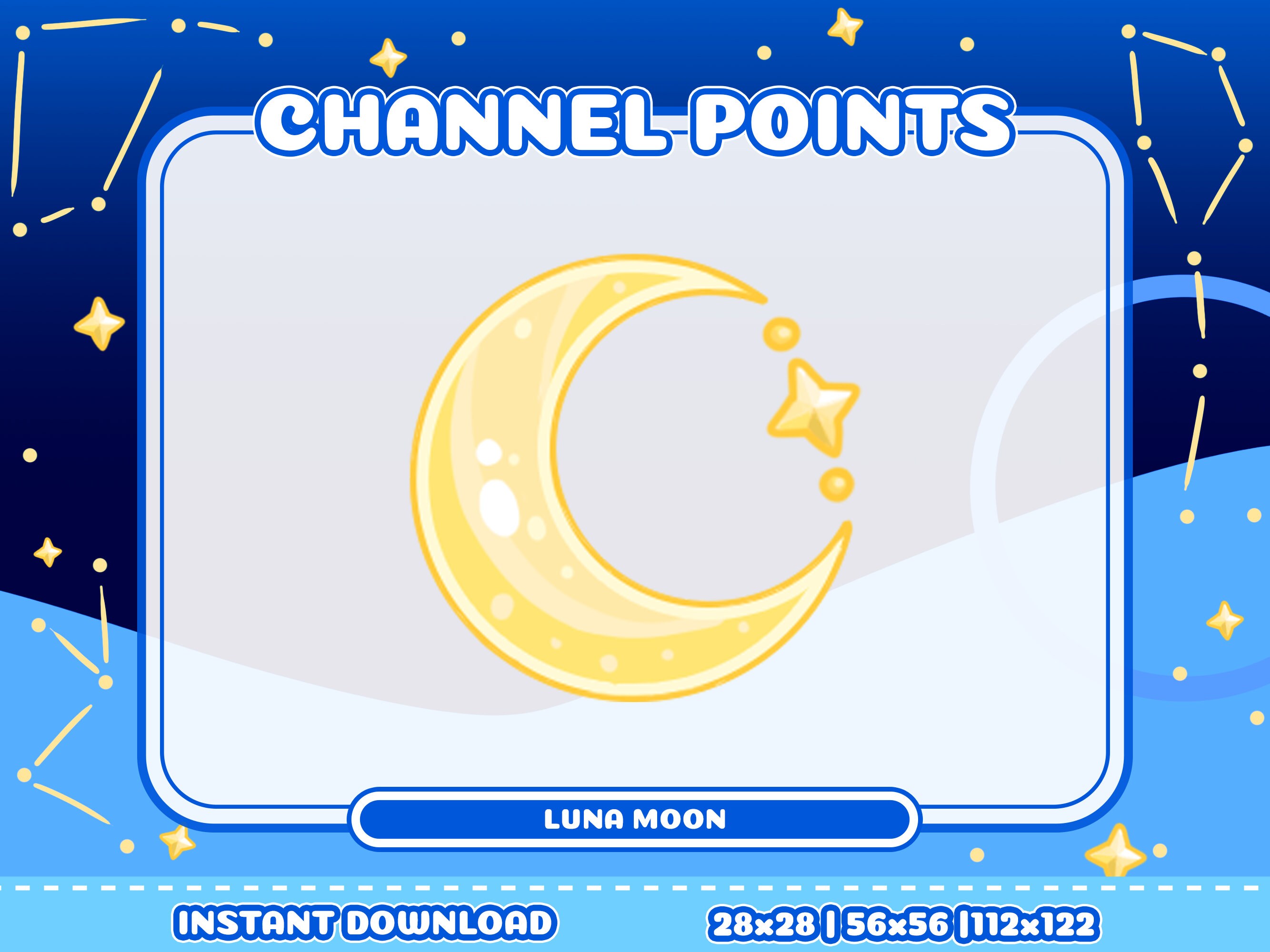 Moon Channel Points Icon for Twitch | Stream Emotes (digital Download ...