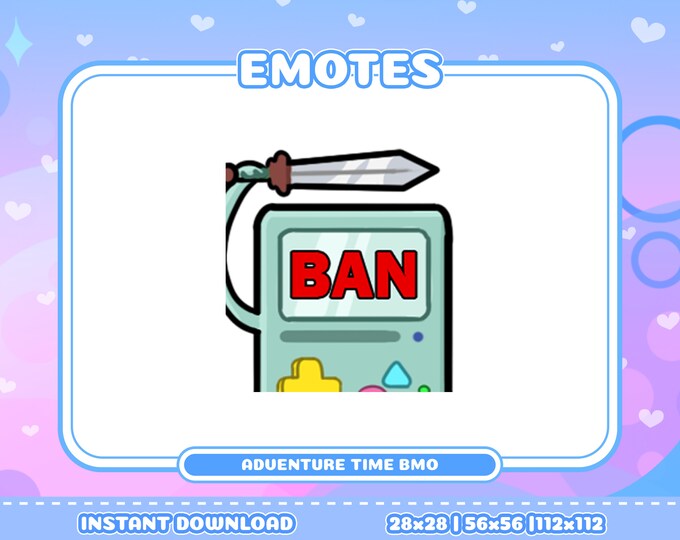Adventure Time BMO Emote for Twitch, Discrd Ban - Etsy