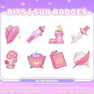 Twitch Sub & Bit Badges Pack Mystic Pastel Halloween Fall Autumn Witch ...