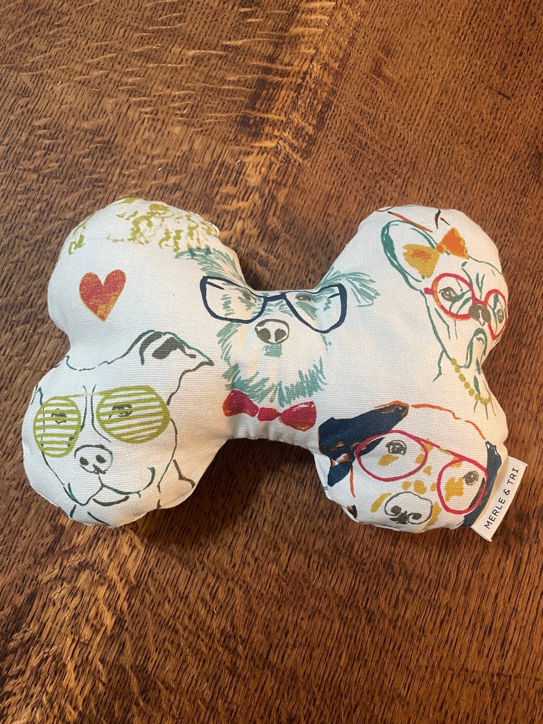 Dog & Pet Squeaky Bone Toy - Dogs in Glasses/size 9” X 6”. - Etsy