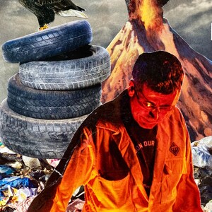 Waste Land Environmental Hand-cut Collage Art Print, Climate Change ...