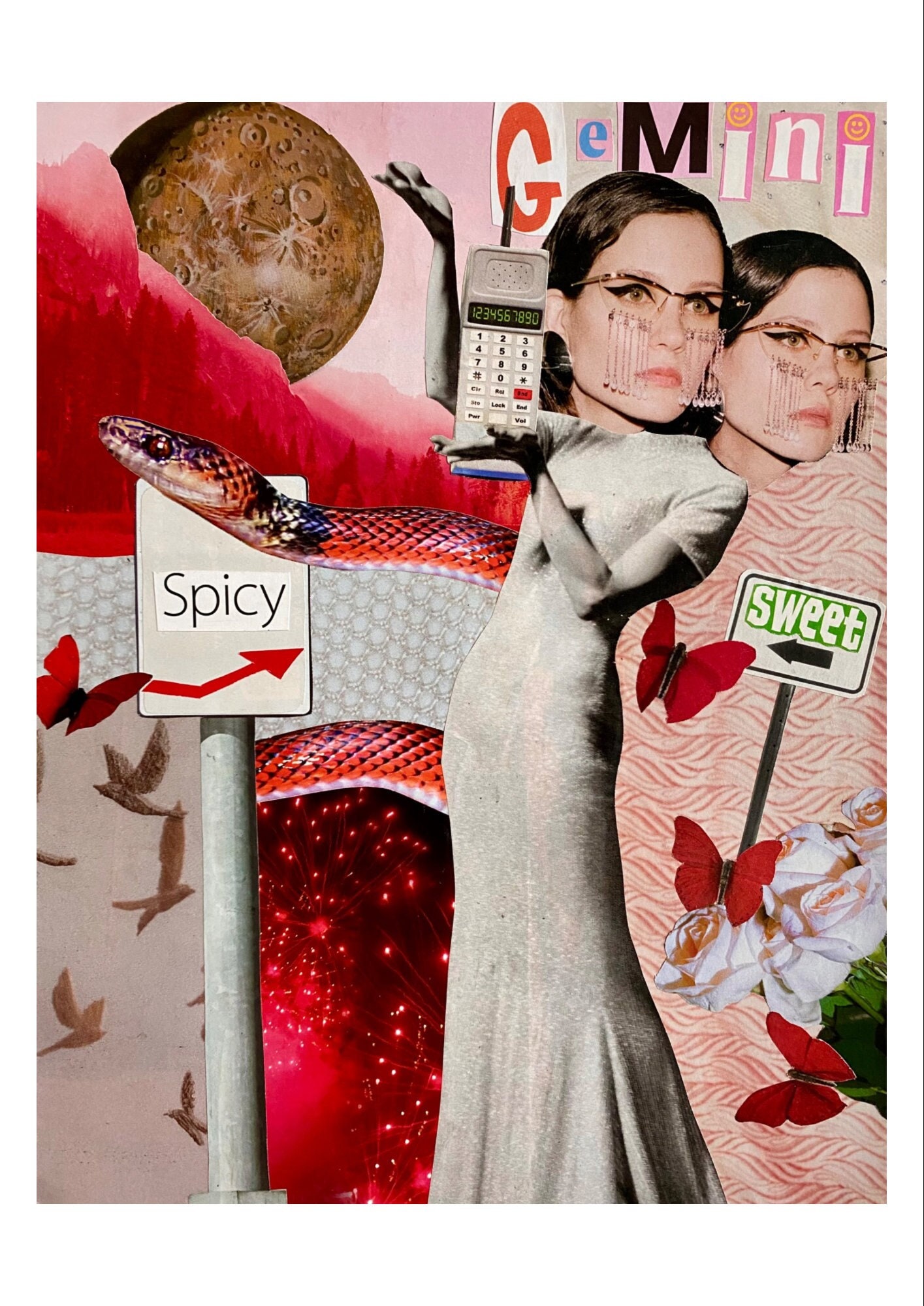 Gemini Original Collage - Etsy