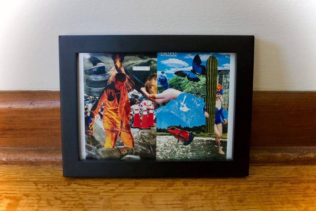 Waste Land Environmental Hand-cut Collage Art Print, Climate Change ...