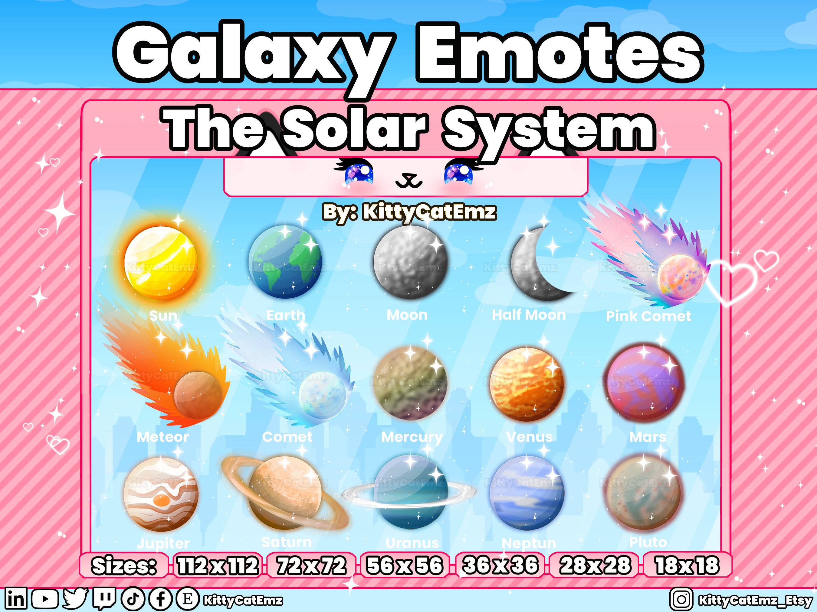 Twitch Solar System Emotes, Points, Badges and Bits - Etsy
