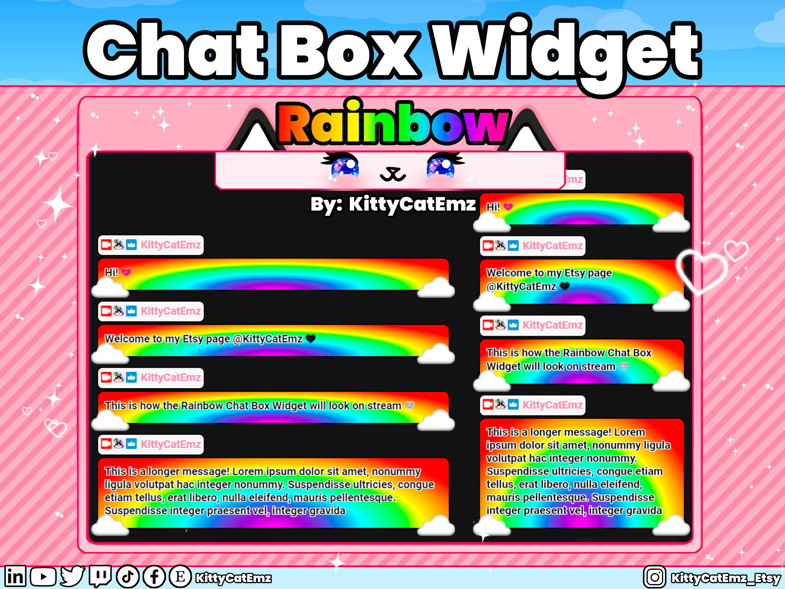 Twitch Rainbow Chat Box Widget - Etsy