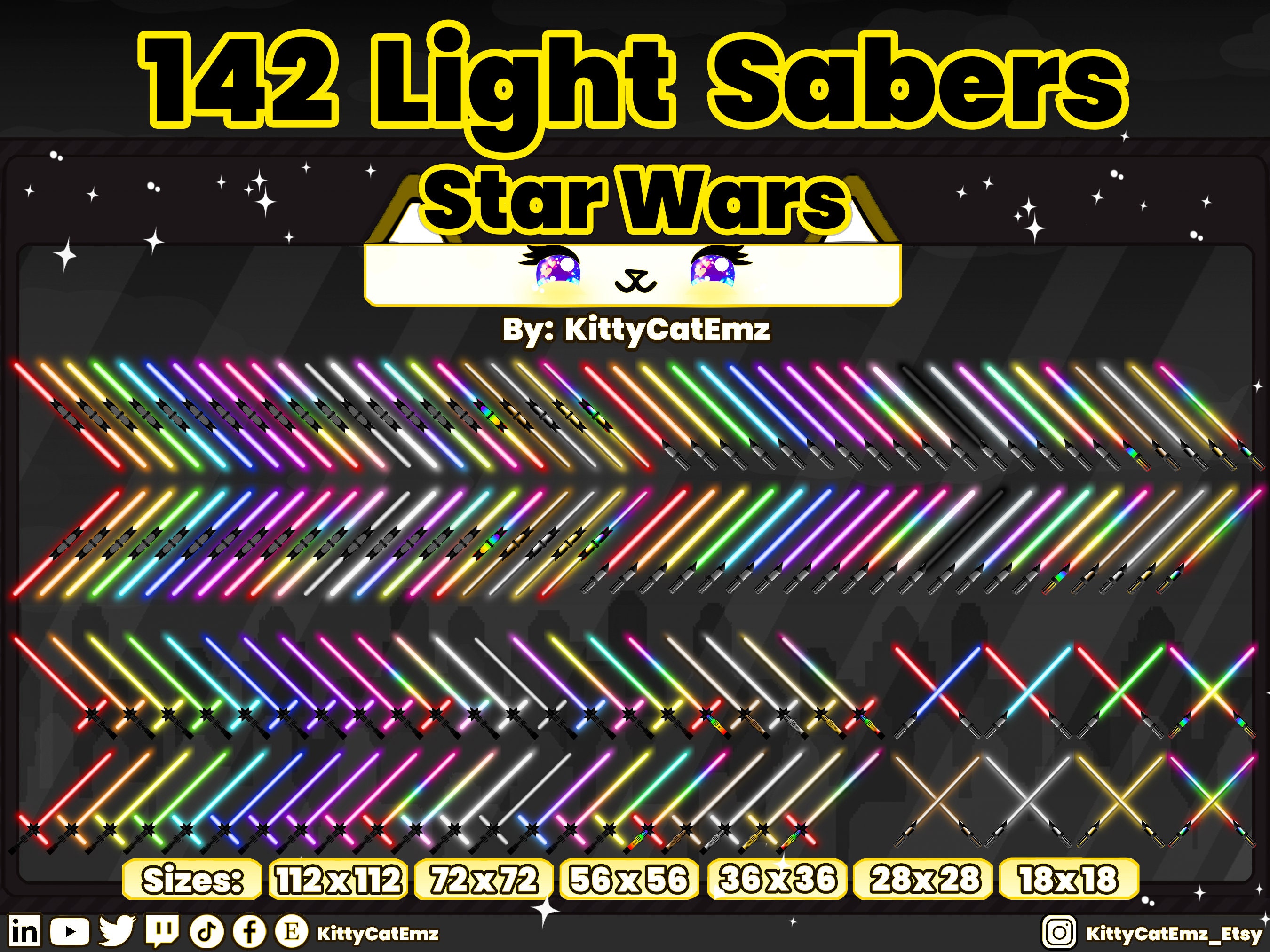 Star Wars 142 Light Saber Emotes, Points, Badges and Bits BUNDLE - Etsy