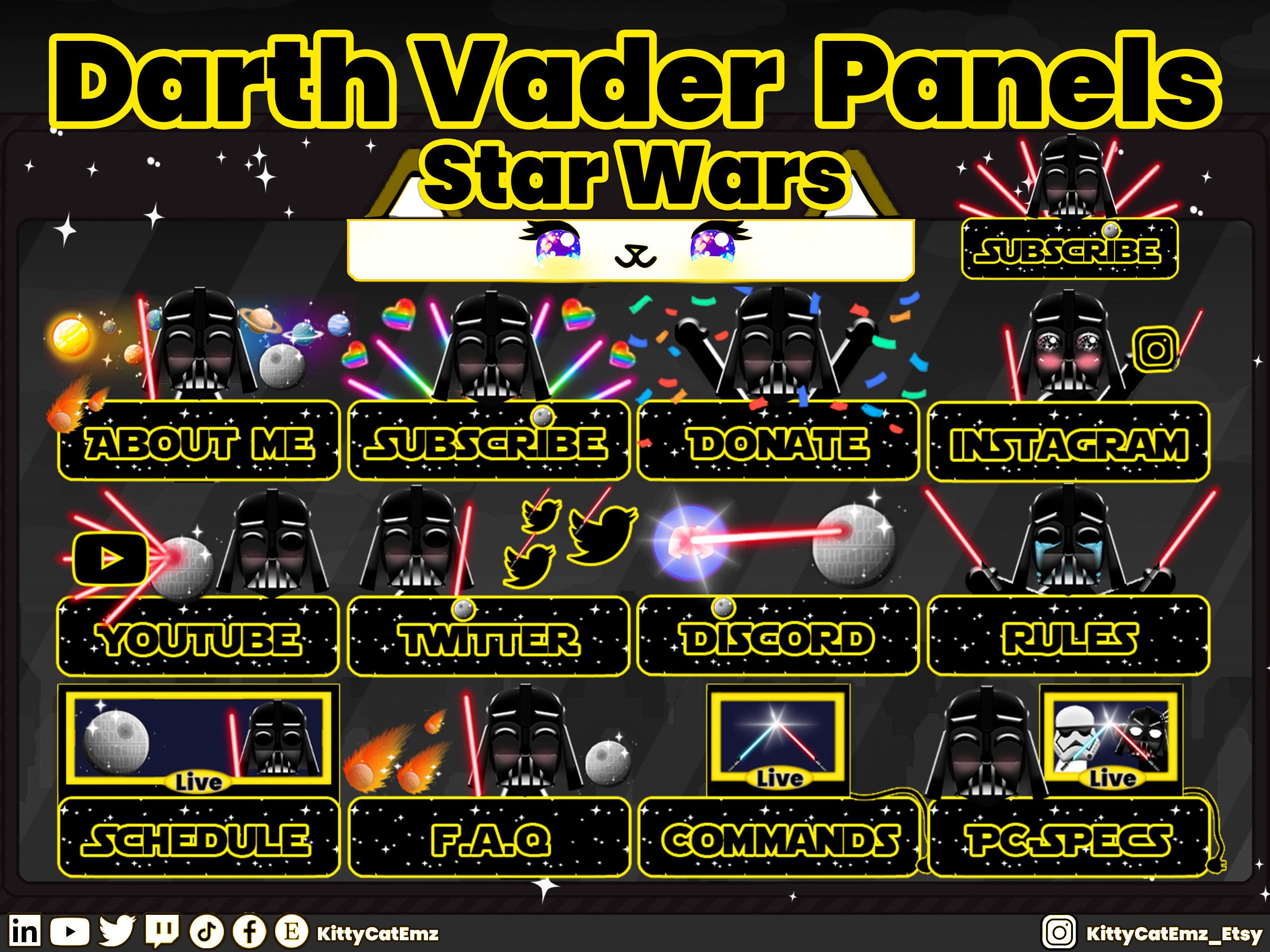Star Wars Darth Vader Panels for Twitch - Etsy