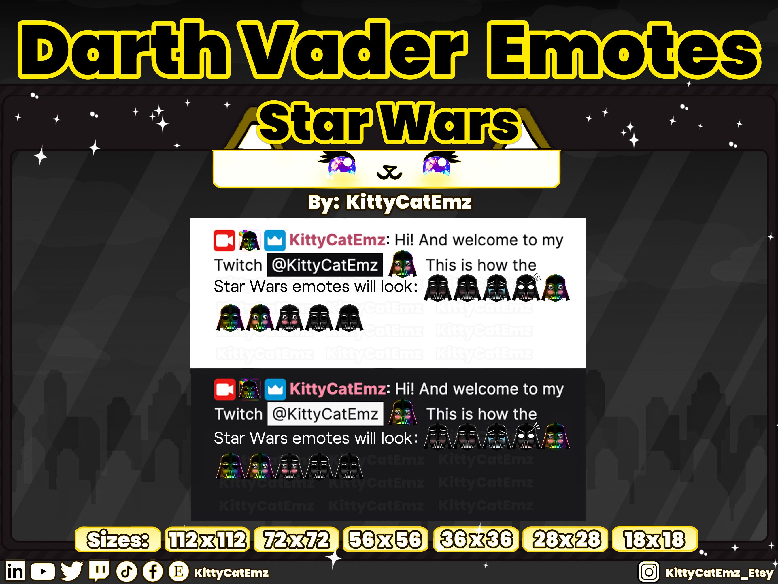 Star Wars Darth Vader Emotes, Points, Badges and Bits - Etsy
