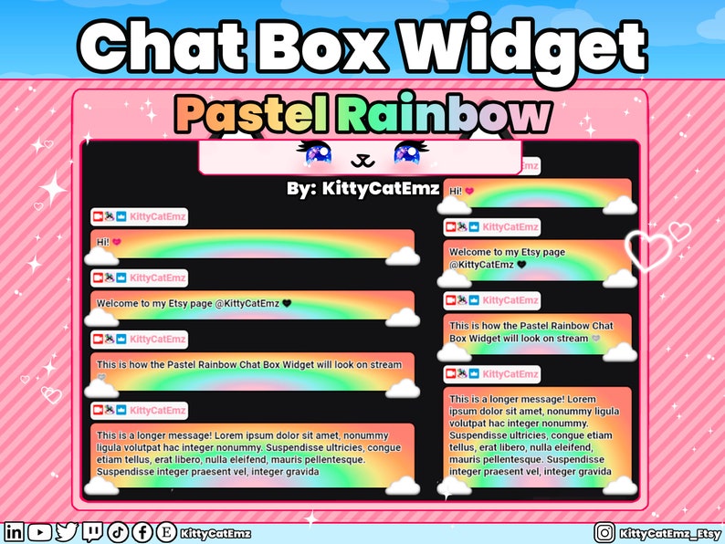 Twitch Pastel Rainbow Chat Box Widget - Etsy