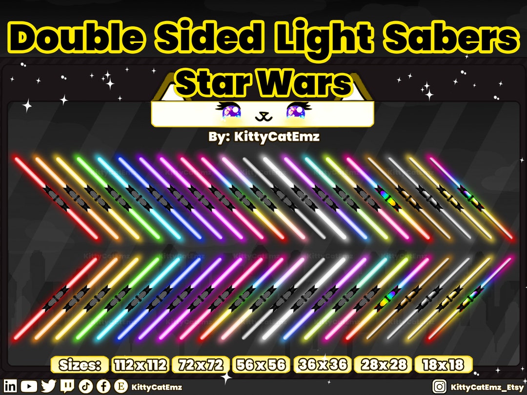 Star Wars Double Sided Light Saber Emotes, Points, Badges and Bits - Etsy
