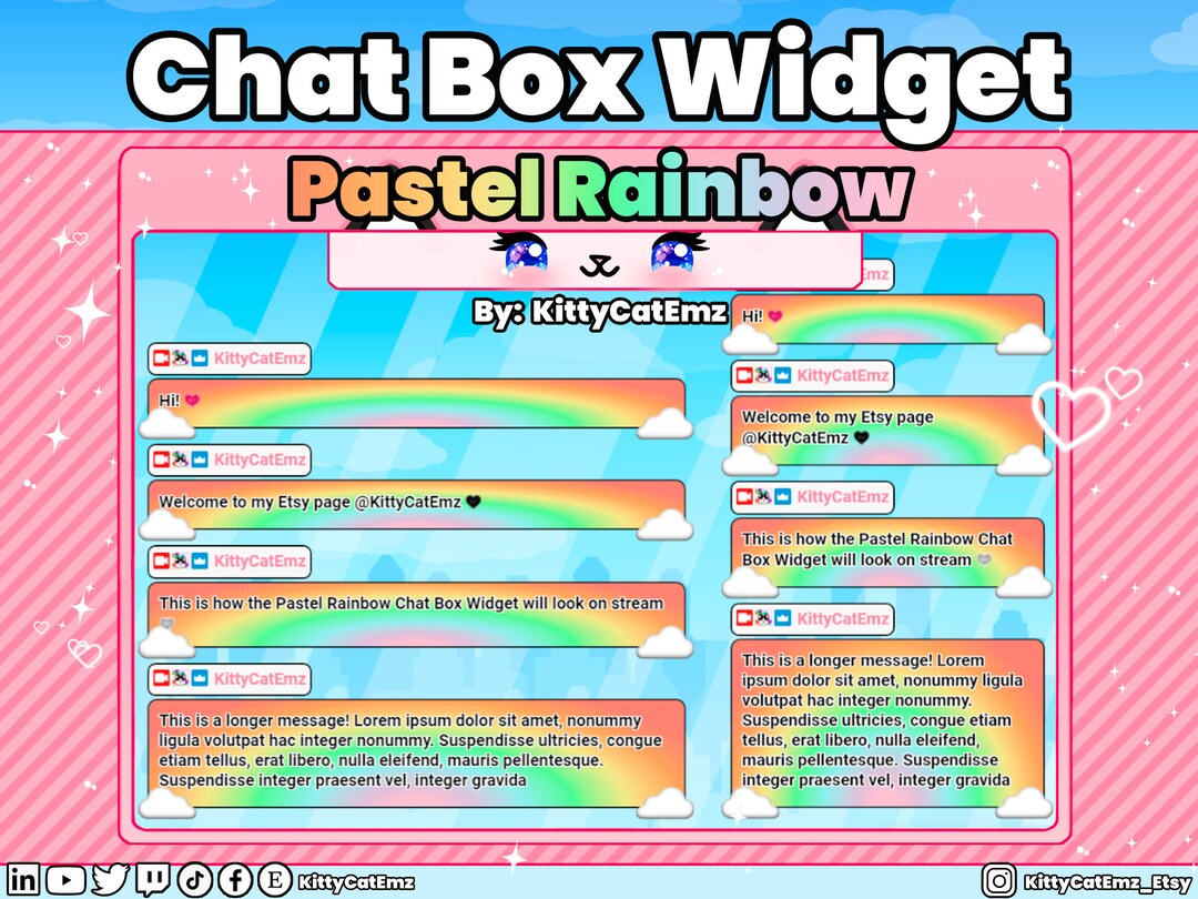 Twitch Pastel Rainbow Chat Box Widget - Etsy