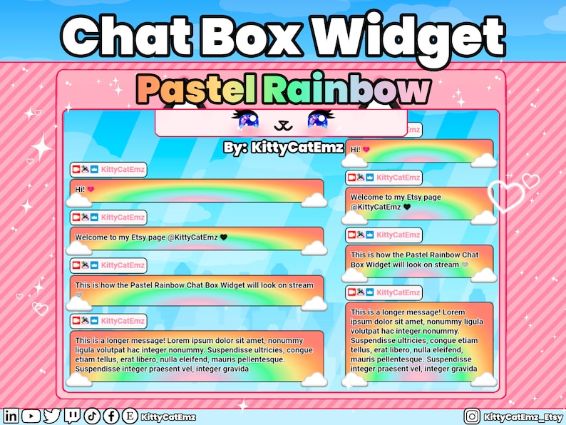Twitch Pastel Rainbow Chat Box Widget - Etsy