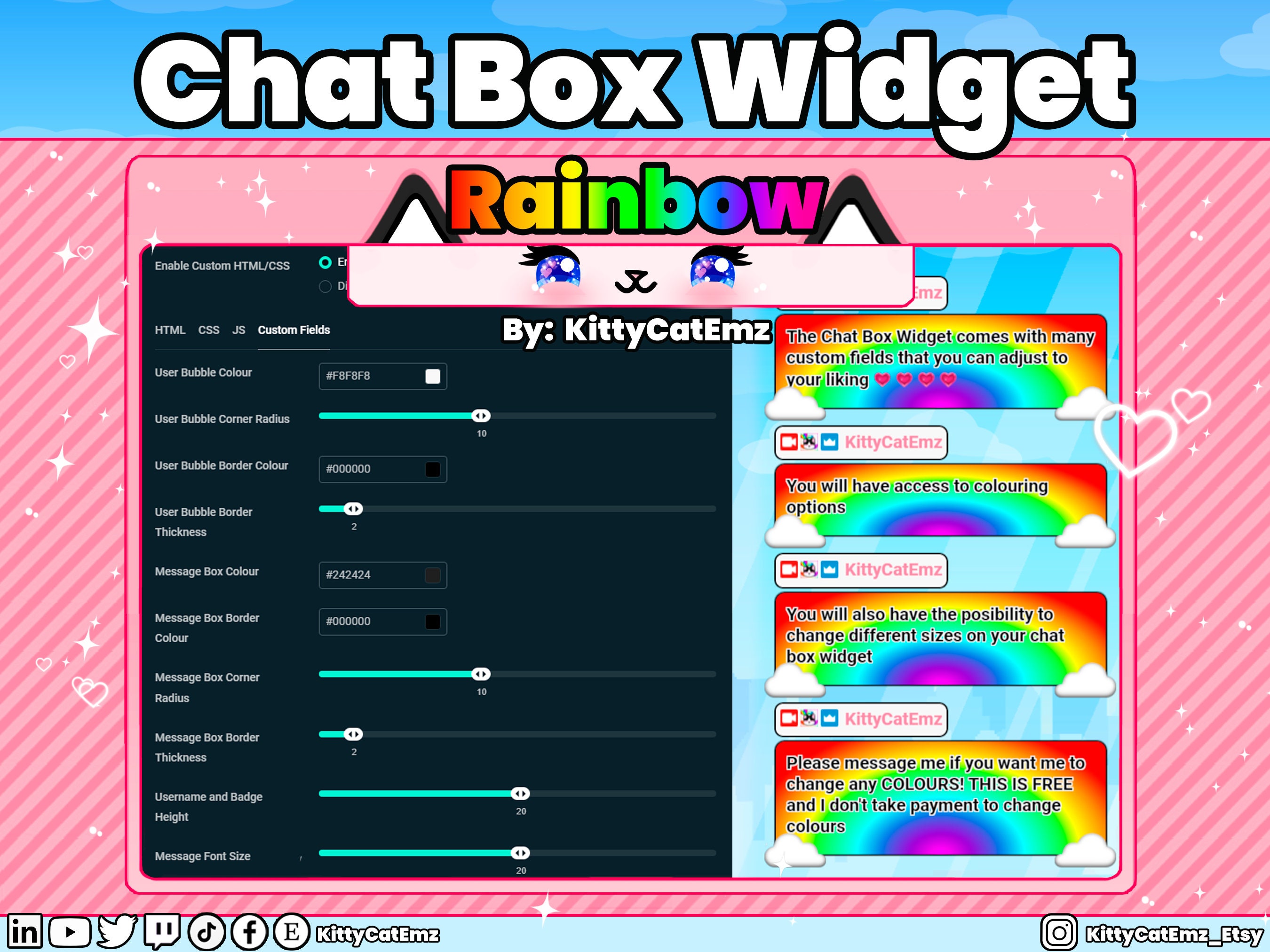 Twitch Rainbow Chat Box Widget - Etsy