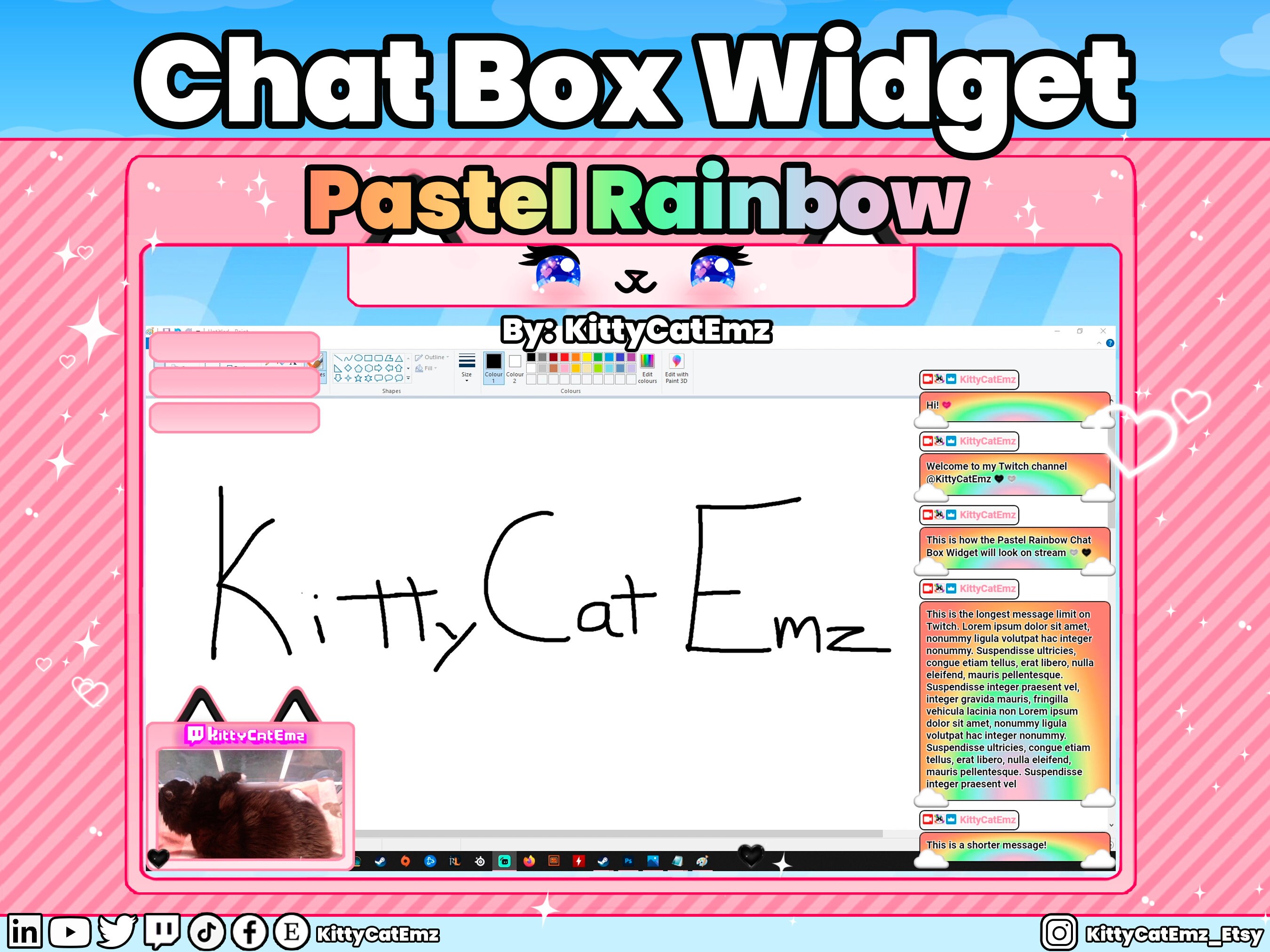 Twitch Pastel Rainbow Chat Box Widget - Etsy