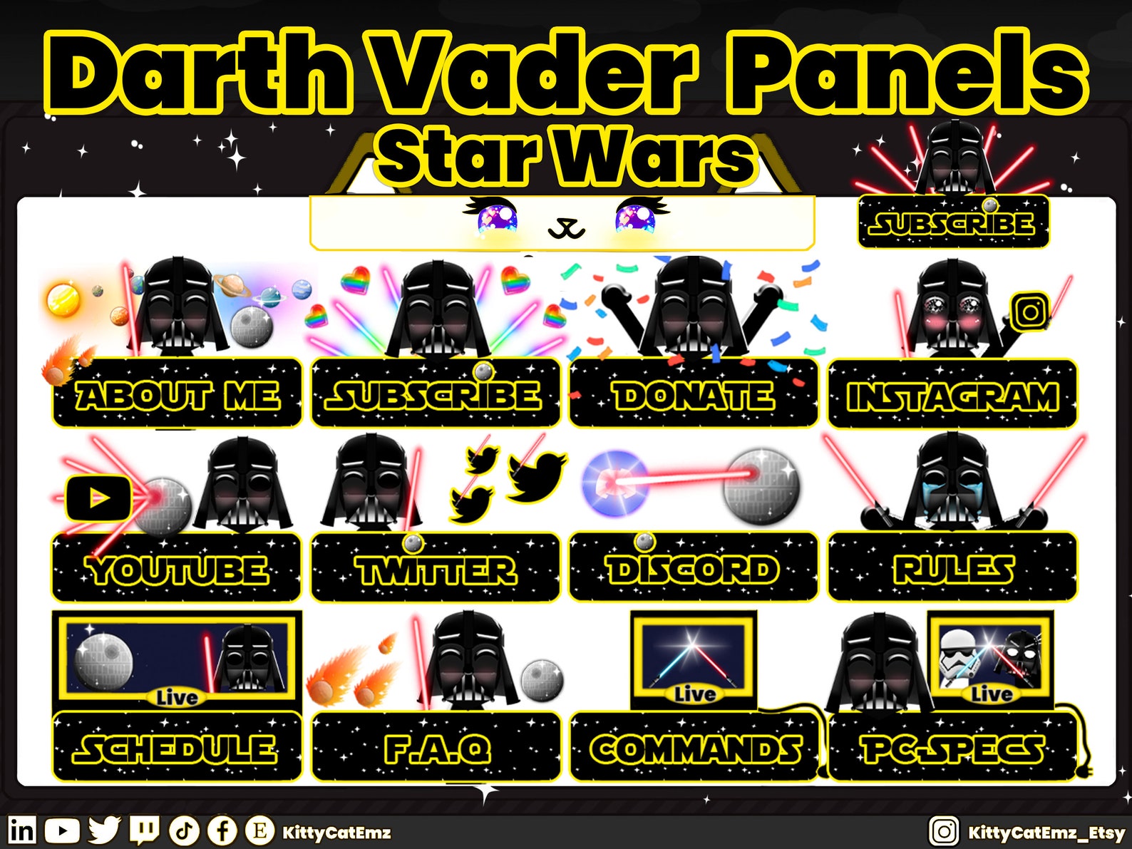 Star Wars Darth Vader Panels for Twitch - Etsy
