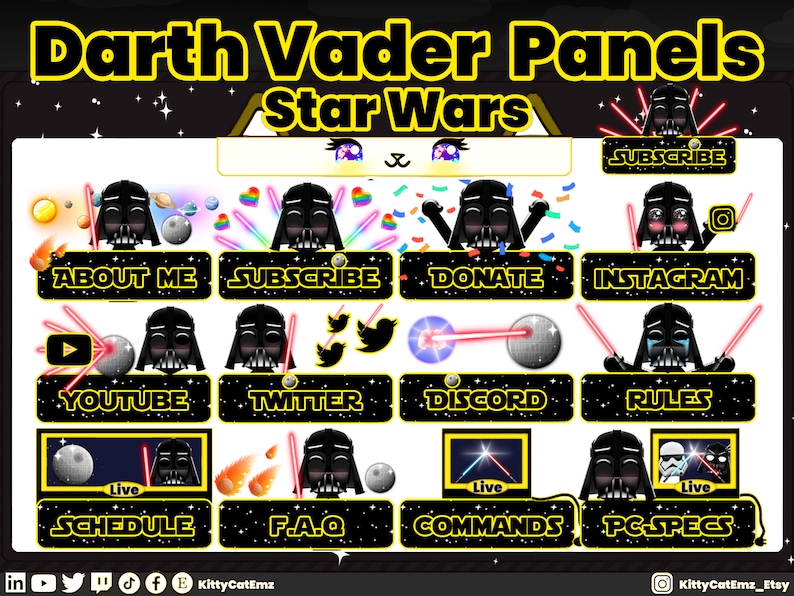 Star Wars Darth Vader Panels for Twitch - Etsy