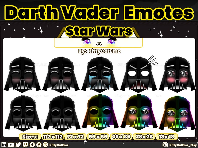 Star Wars Darth Vader Emotes, Points, Badges and Bits - Etsy