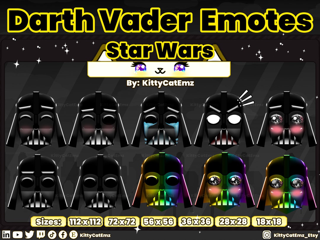 Star Wars Darth Vader Emotes, Points, Badges and Bits - Etsy