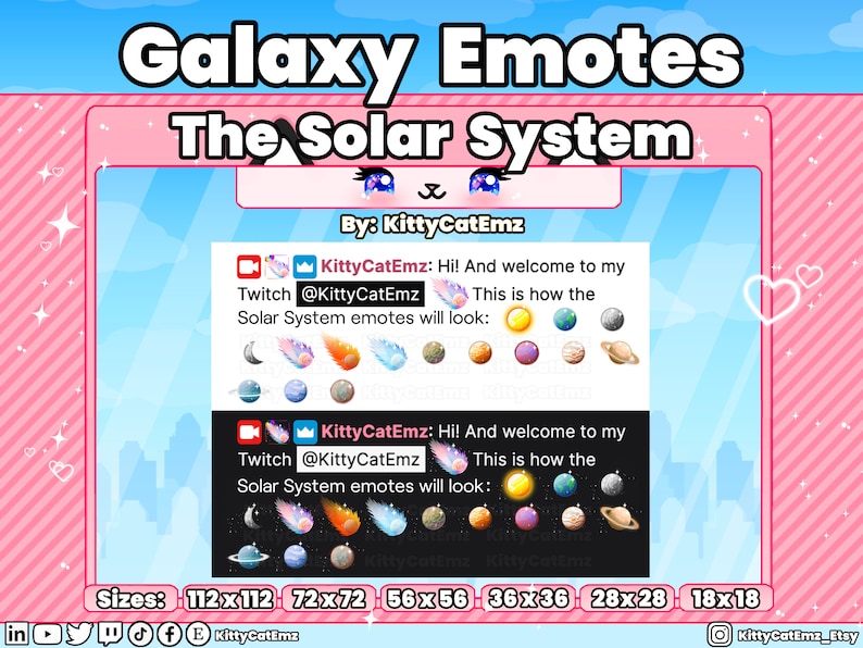 Twitch Solar System Emotes, Points, Badges and Bits - Etsy