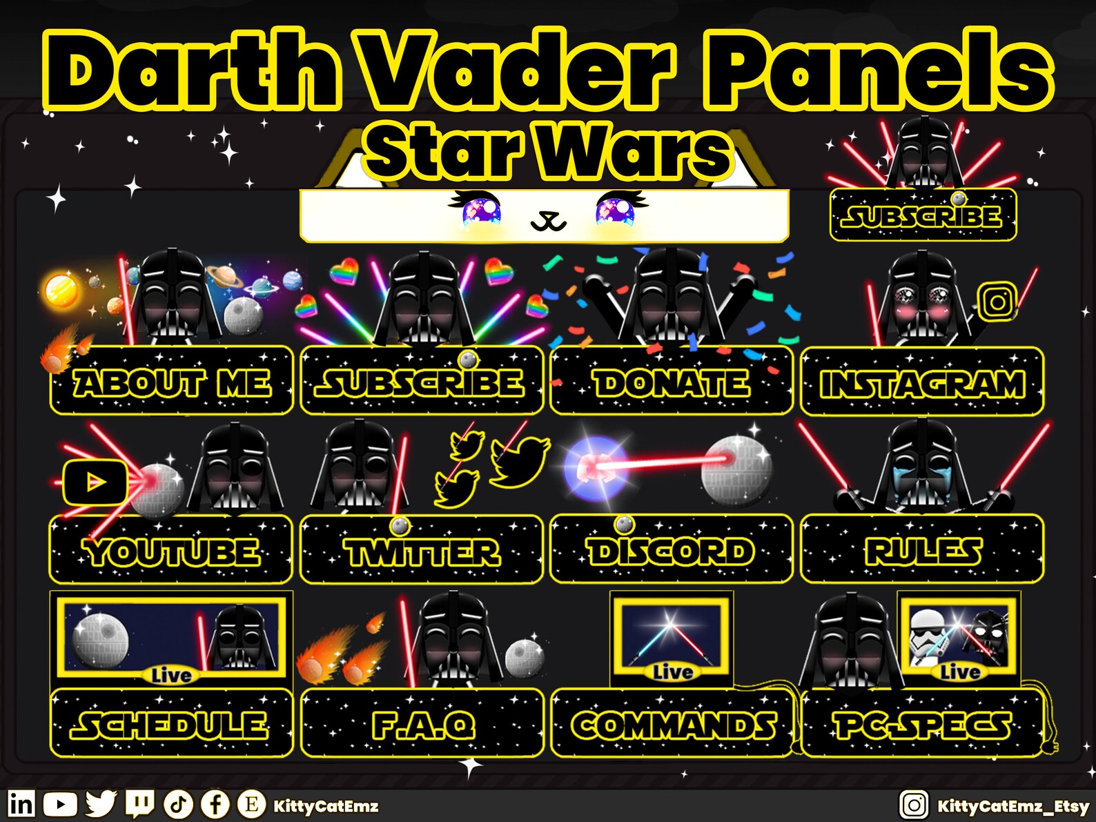 Star Wars Darth Vader Panels for Twitch - Etsy
