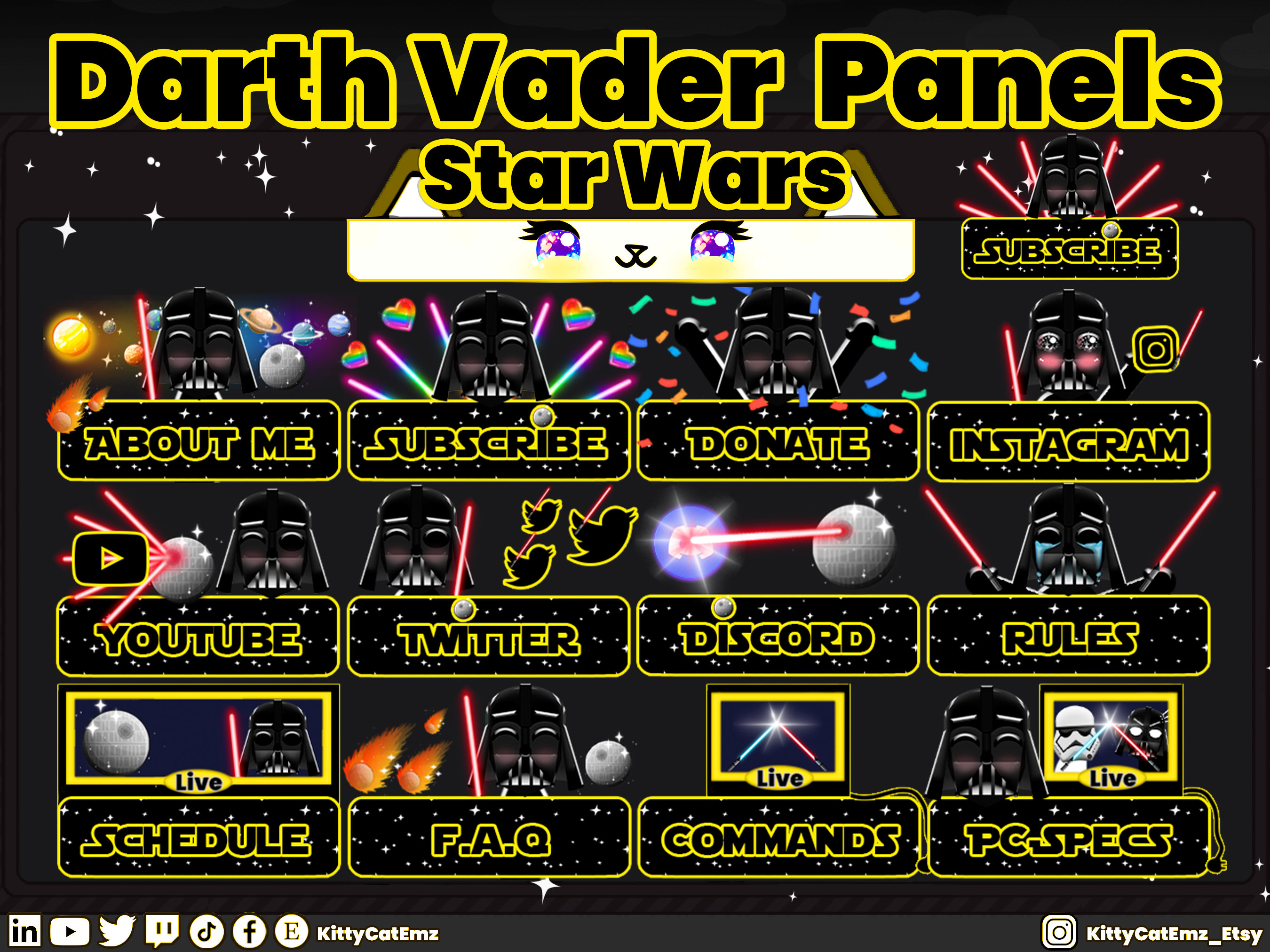 Star Wars Darth Vader Panels for Twitch - Etsy