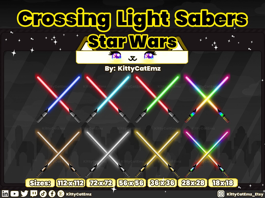Star Wars Crossing Light Saber Emotes, Points, Badges and Bits - Etsy