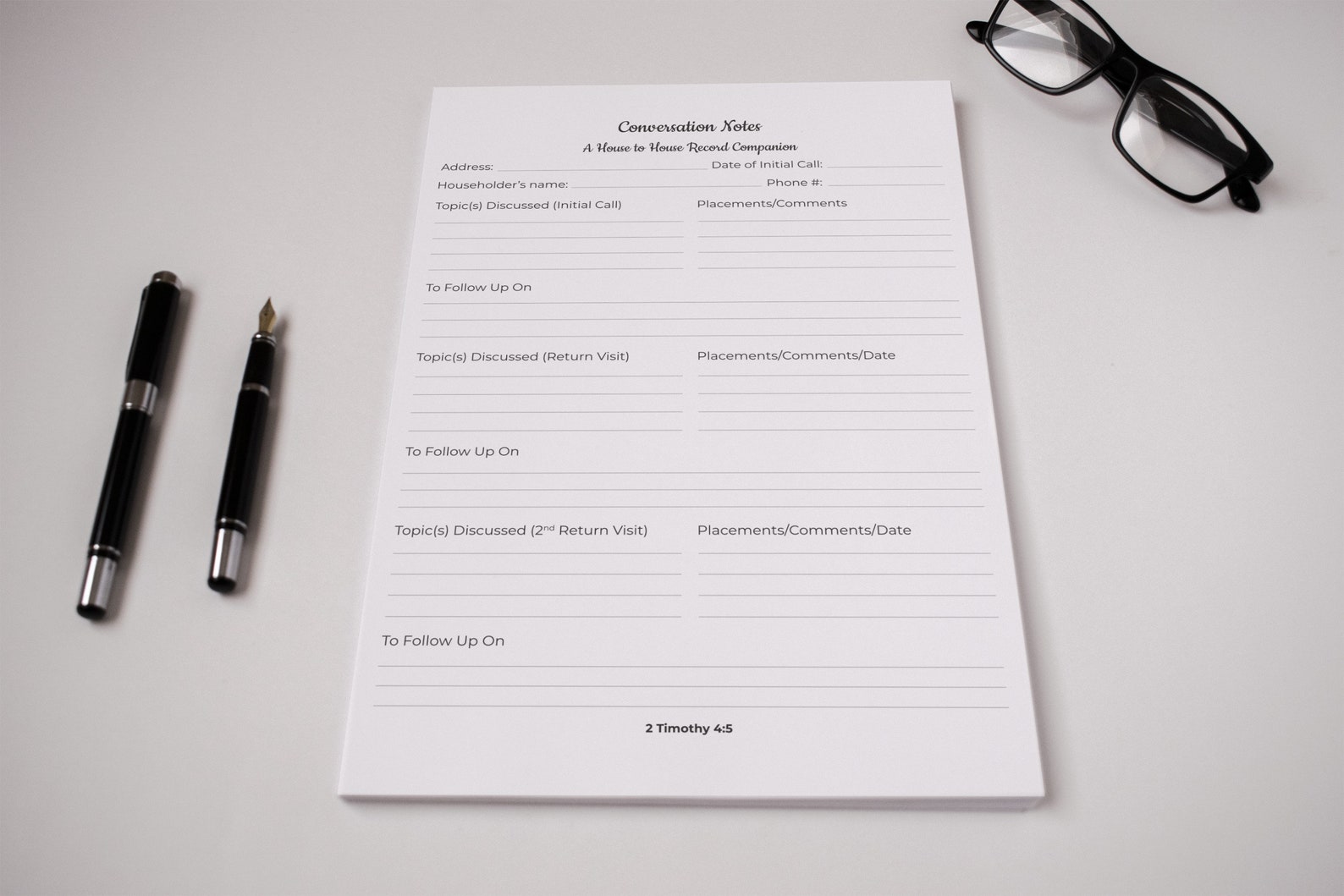 JW Stationery | House to House Record and Notes | Printable | Instant ...