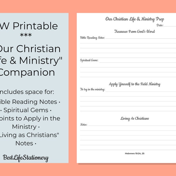 Life and Ministry Notes - Etsy
