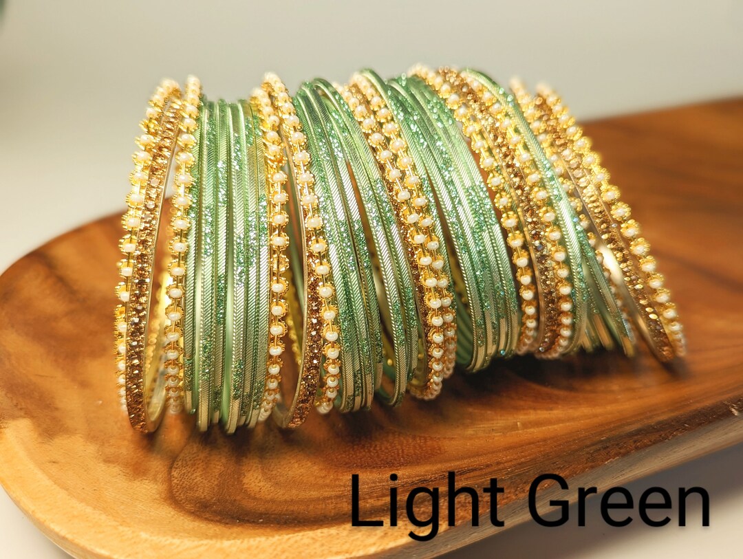 Bollywood Style Indian Fancy Bangles, Punjabi Bangles Set, Bridal ...