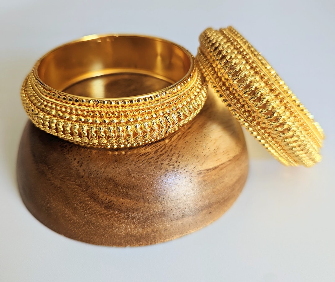 Gold Kangan Style Bangles, Traditional Bangle Set, Gold Bangles ...