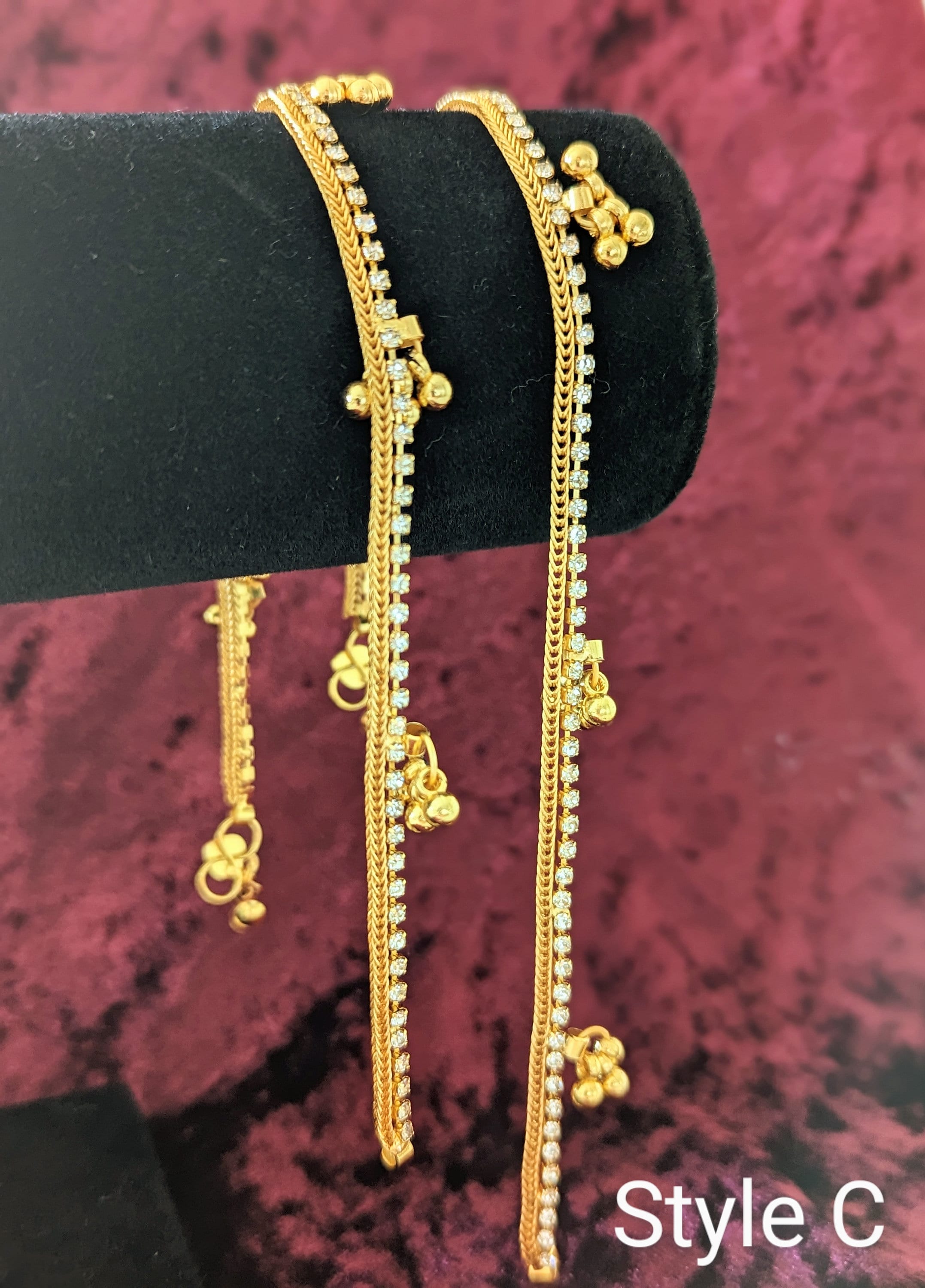 Delicate Anklet Payal Indian Jewelry Gold Plated Payal - Etsy