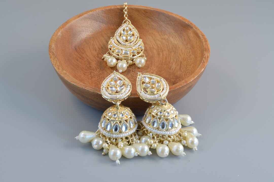 Pink Maang Tikka Set,indian Bridal Maang Tikka,pink Pearl Jewelry Set ...