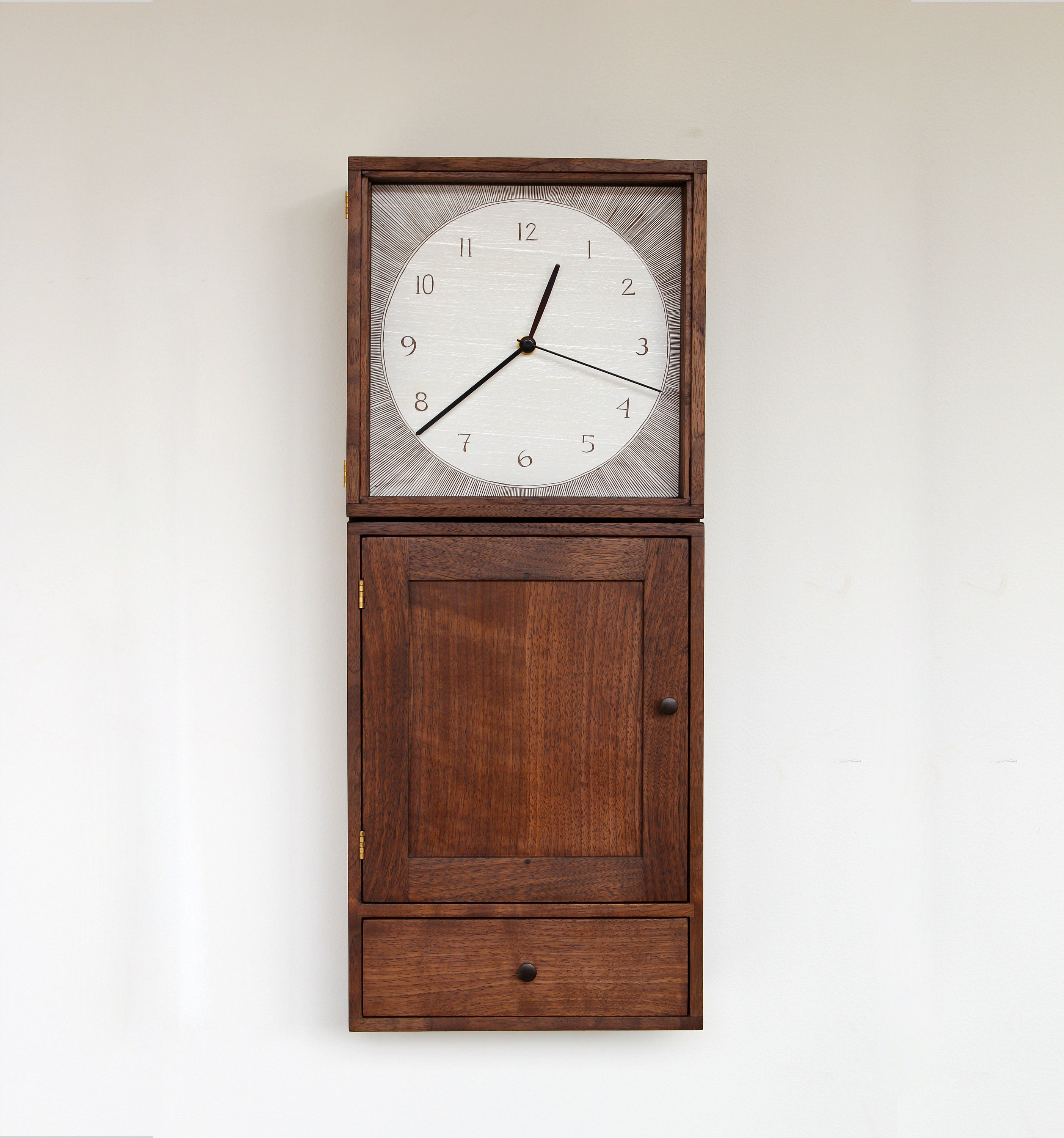 Modern Shaker Wall Clock Wall Hanging Clock Cabinet With Dovetail ...