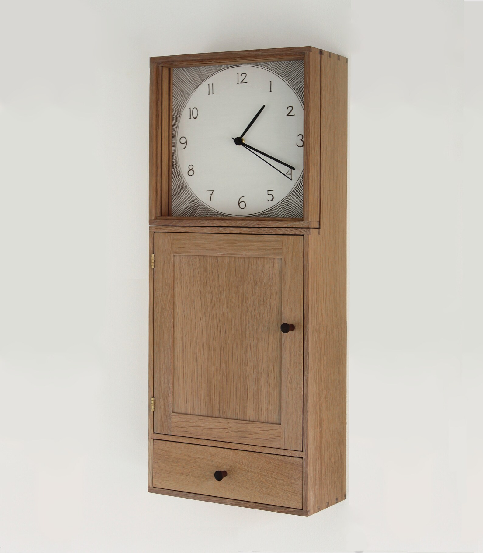 Modern Shaker Wall Clock Wall Hanging Clock Cabinet With Dovetail ...