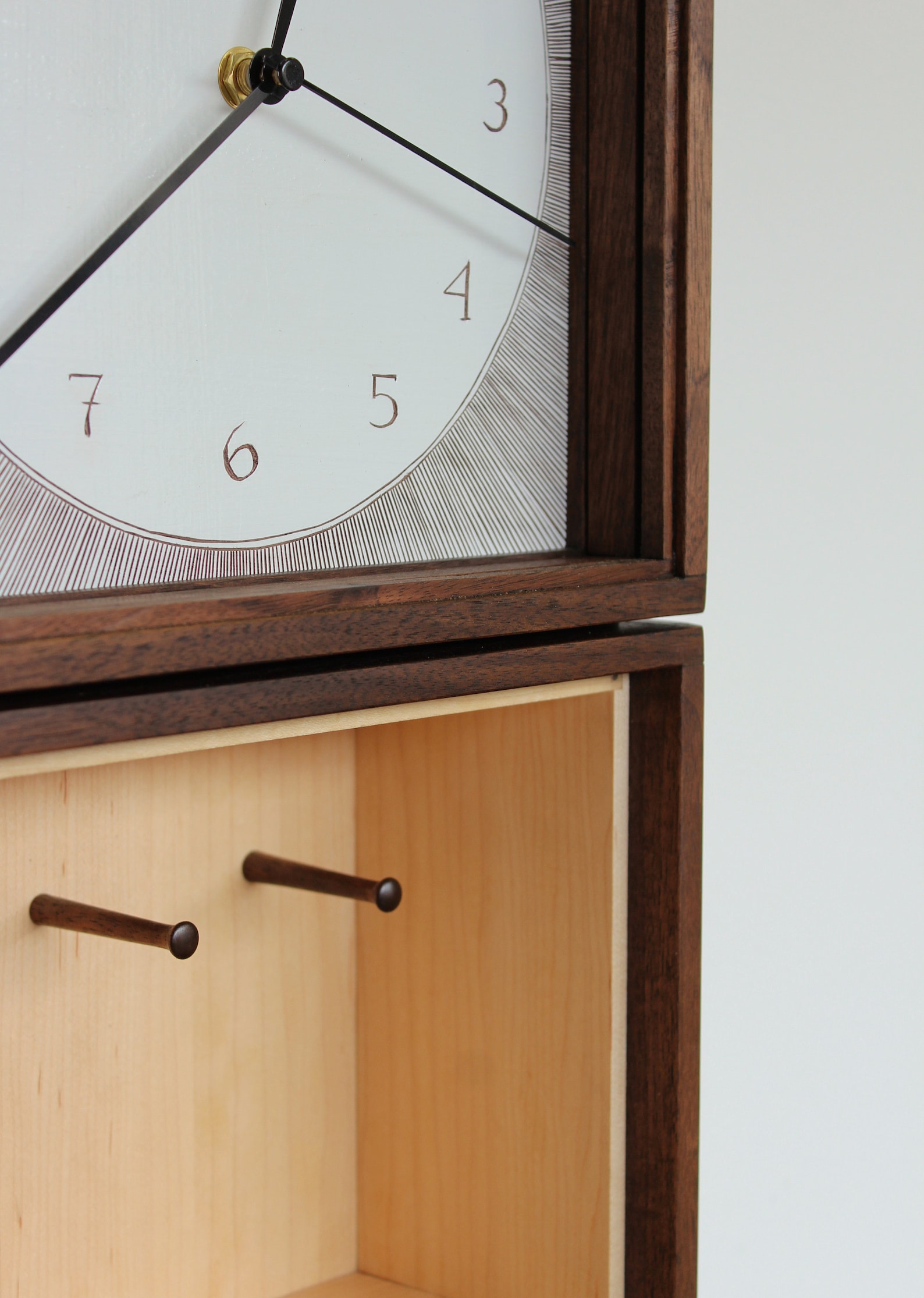 Modern Shaker Wall Clock Wall Hanging Clock Cabinet With Dovetail ...