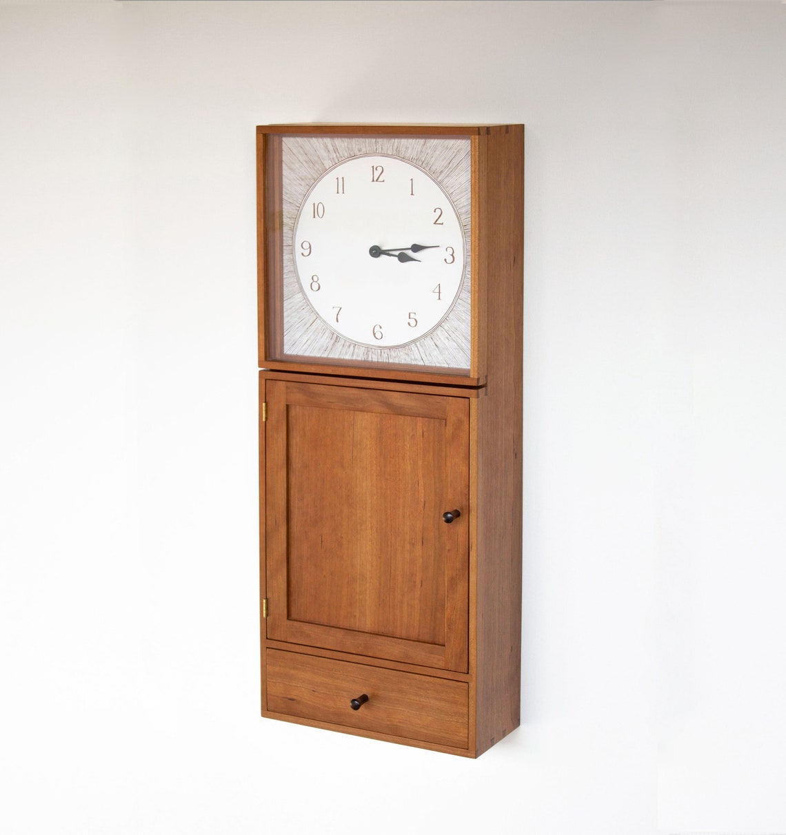 Modern Shaker Wall Clock Wall Hanging Clock Cabinet With Dovetail ...