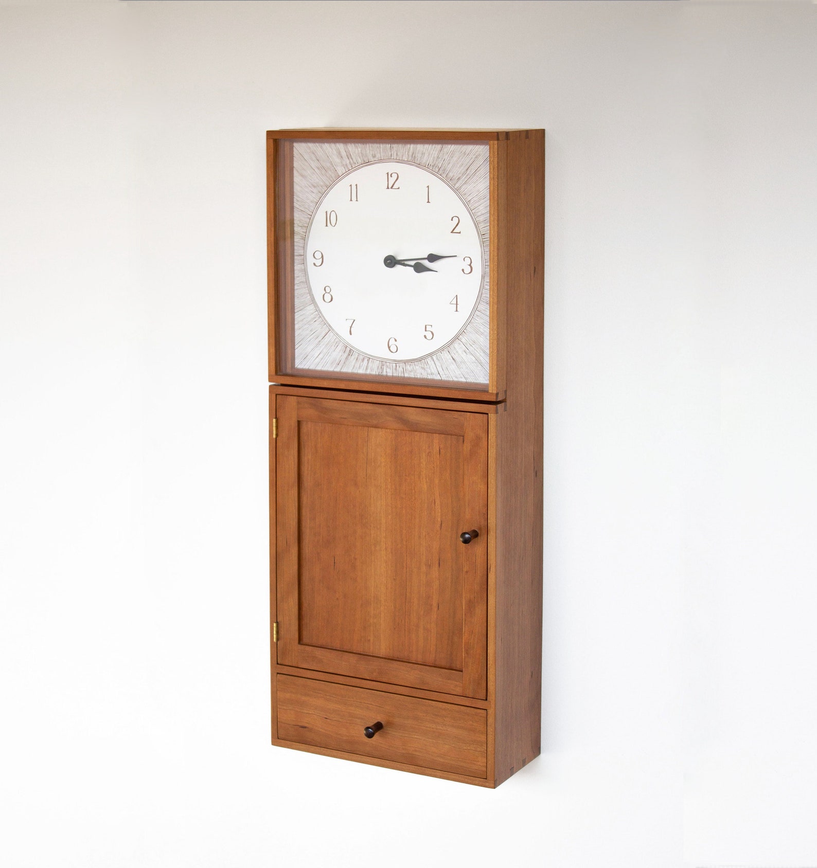 Modern Shaker Wall Clock Wall Hanging Clock Cabinet With Dovetail ...