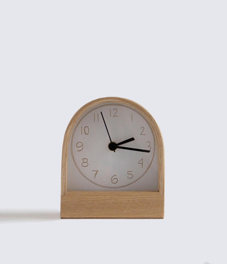 Arch Clock - Bent Wood Dovetail Desk Clock - Etsy