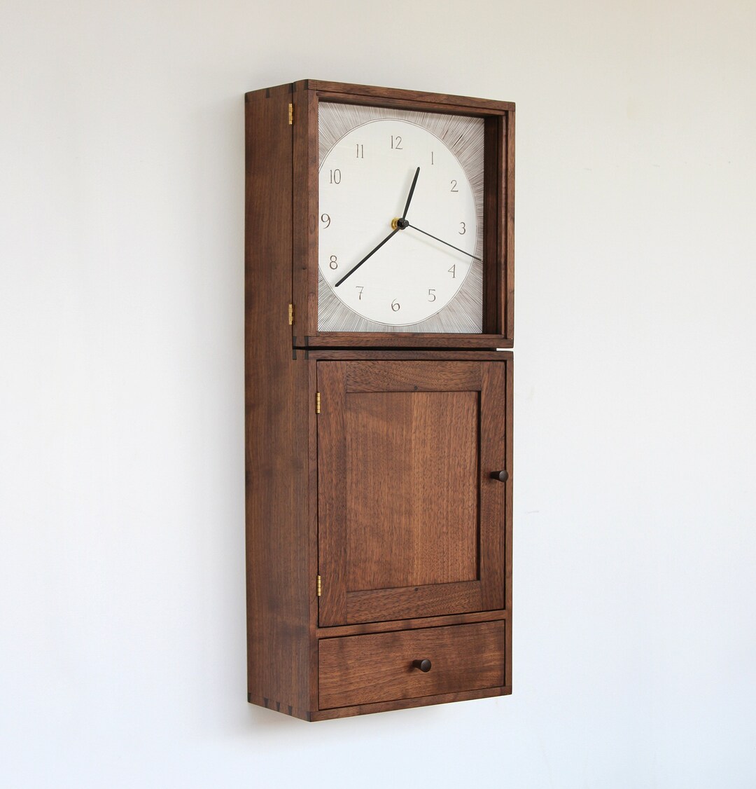 Modern Shaker Wall Clock Wall Hanging Clock Cabinet With Dovetail ...