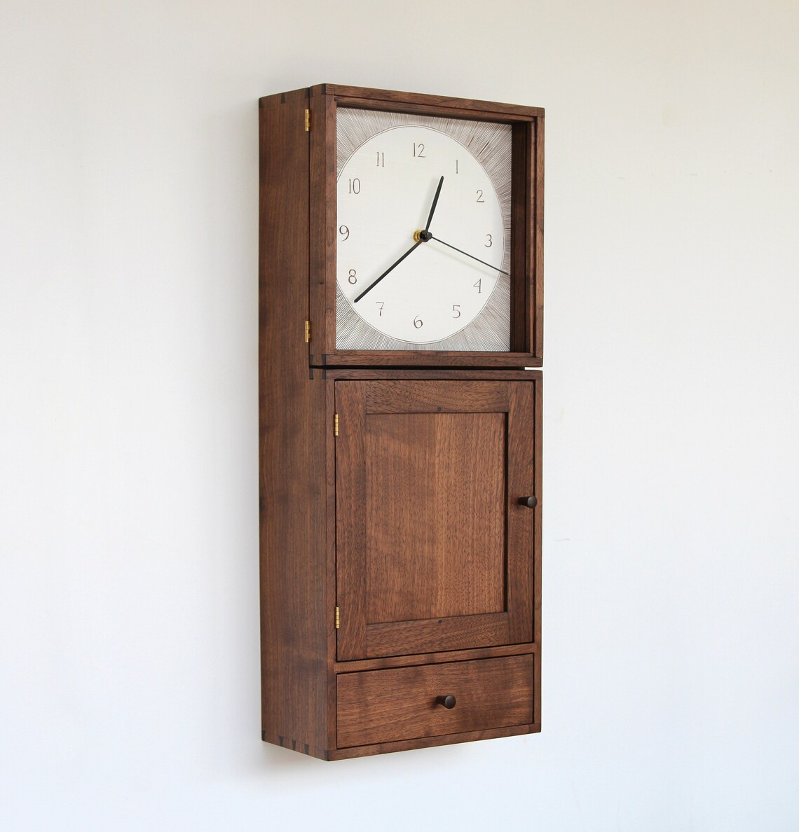 Modern Shaker Wall Clock Wall Hanging Clock Cabinet With Dovetail ...
