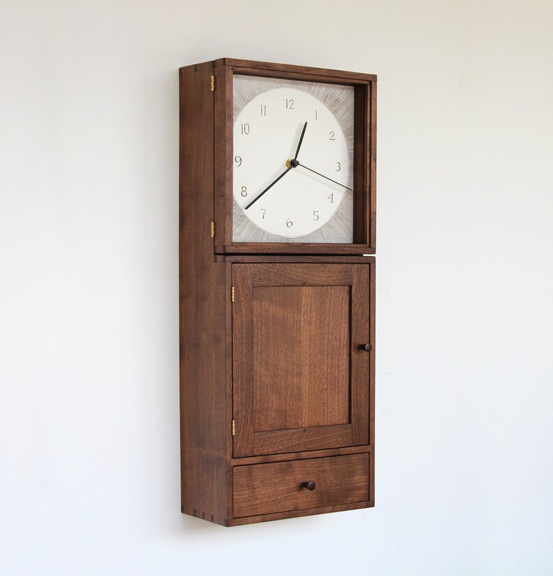 Modern Shaker Wall Clock Wall Hanging Clock Cabinet With Dovetail ...
