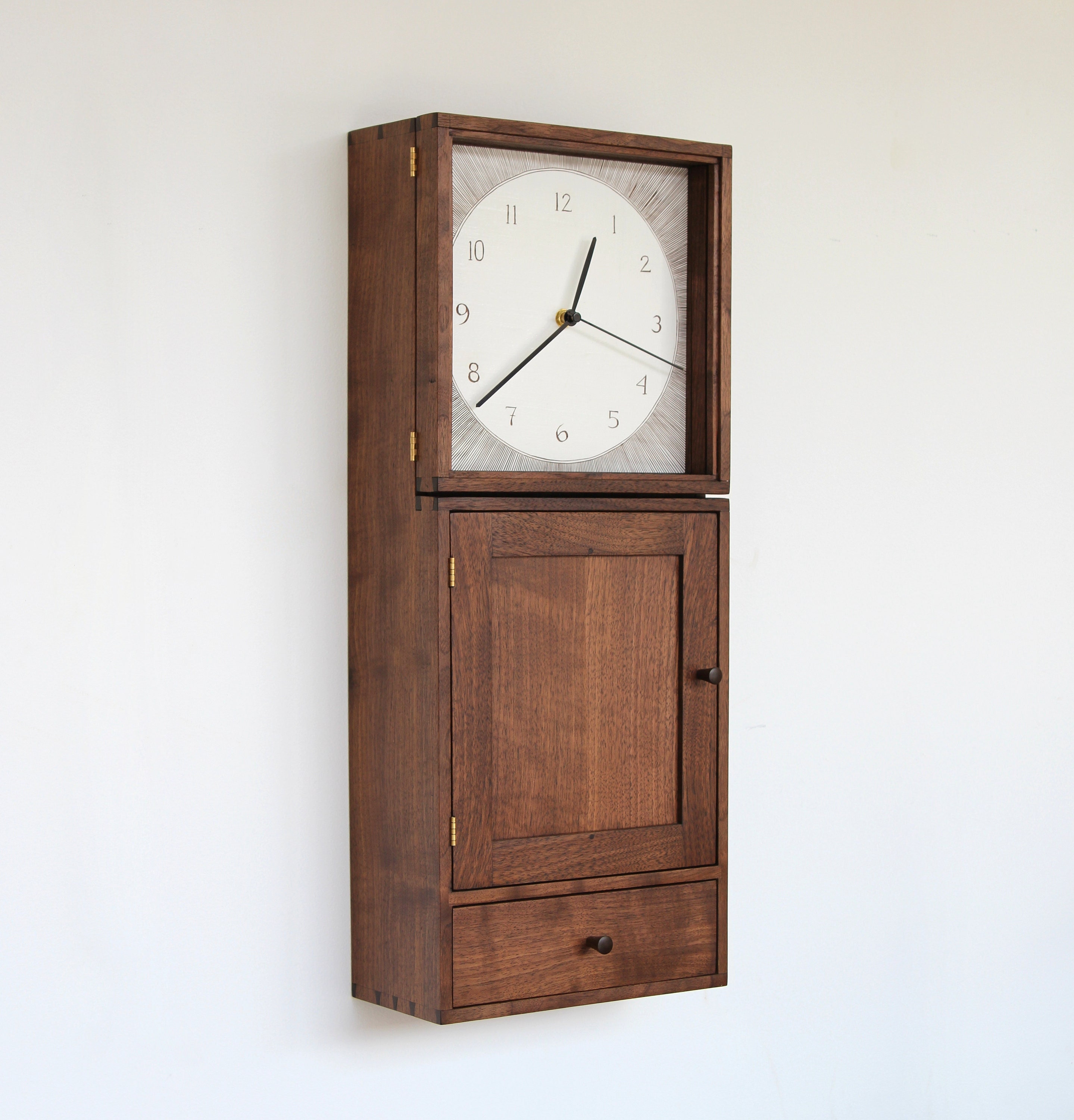 Modern Shaker Wall Clock Wall Hanging Clock Cabinet With Dovetail ...