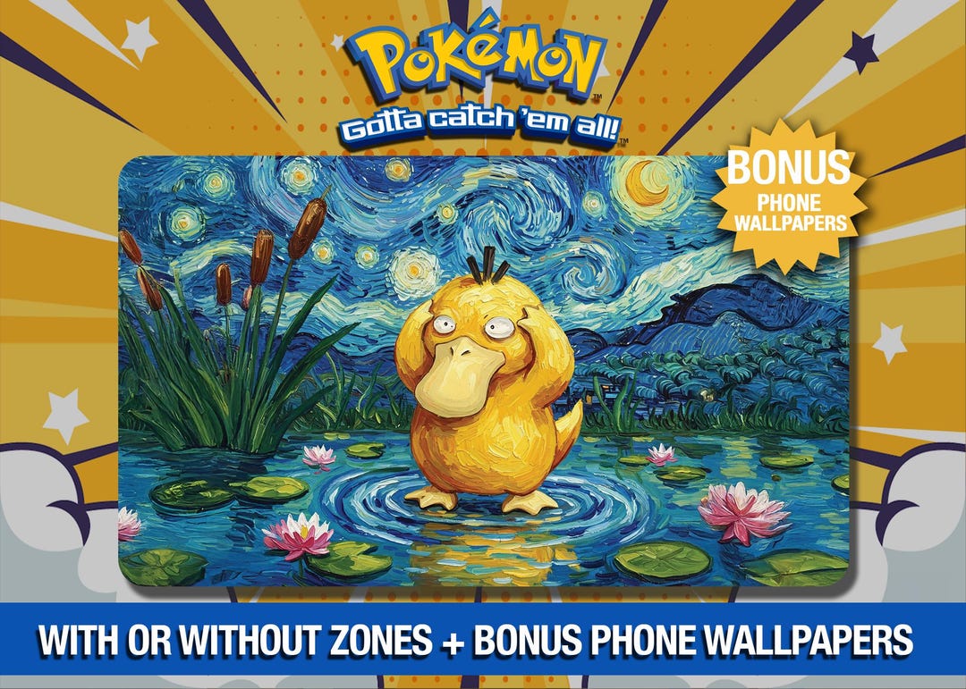 Psyduck Rippling Confusion – Van Gogh Inspired Pokémon Playmat - TCG ...
