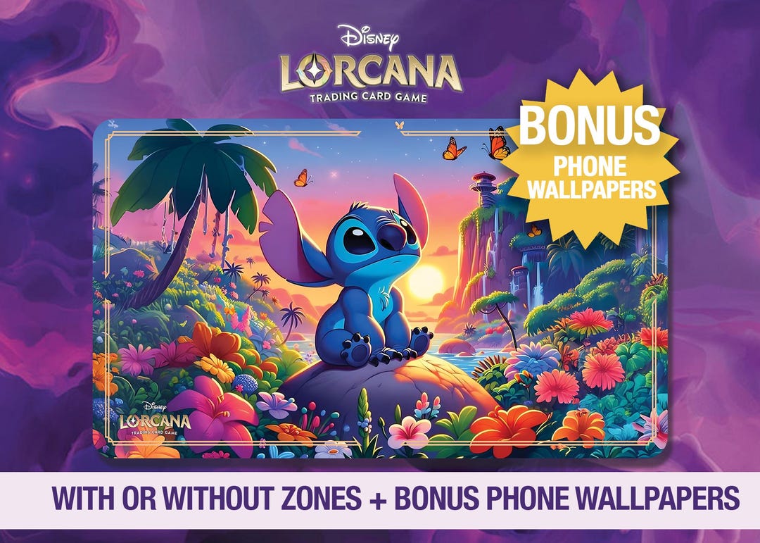 Disney Lorcana Playmat - Stitch - Azurite Sea - Magic Kingdom - TCG ...