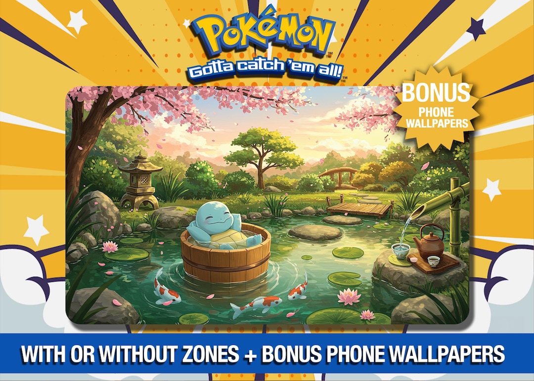Squirtle – Serenity Springs – Original Squirtle Pokémon Playmat - TCG - Custom Playmat ...